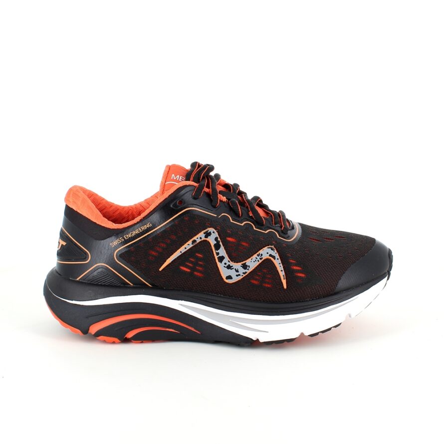 Sort sko fra MBT med fede orange detaljer - Sygeplejebutikken